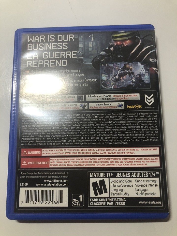 Killzone - Mercenary (Sony PS Vita), Game And Case | eBay