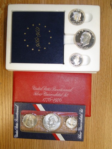 1976 UNC & PROOF 3-PIECE SILVER BICENTENNIAL COIN SETS | eBay