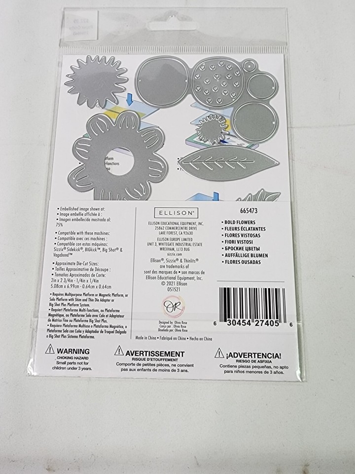 Sizzix Thinlits (BOLD FLOWERS) by Olivia Rose 9 Dies #665473 NEW! | eBay