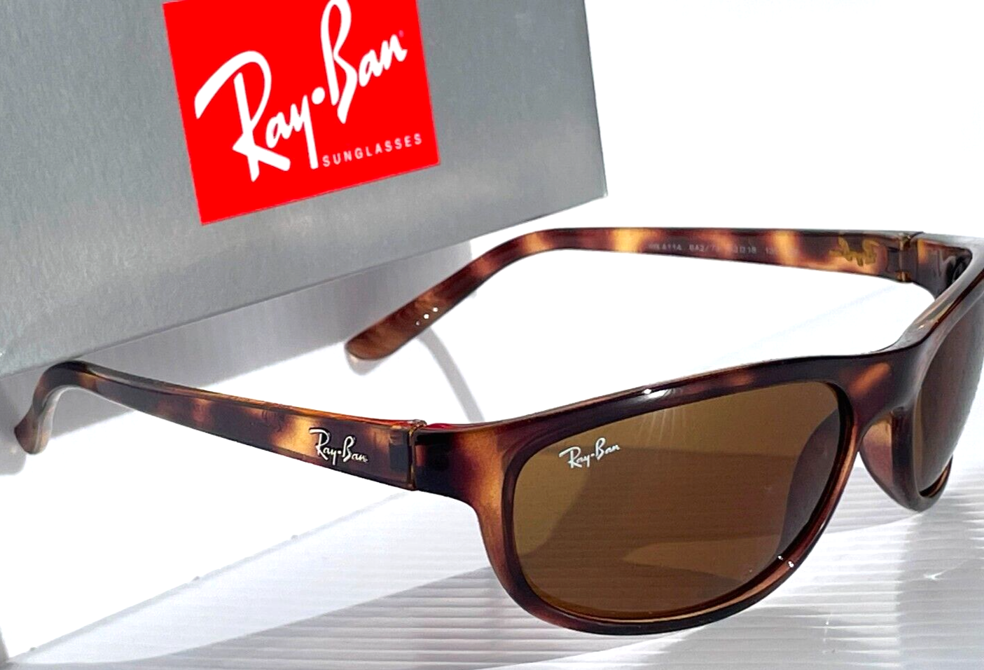 Mens Authentic Ray Ban Sunglasses Rb4114 642/73 Tortoise Havana Brown ...