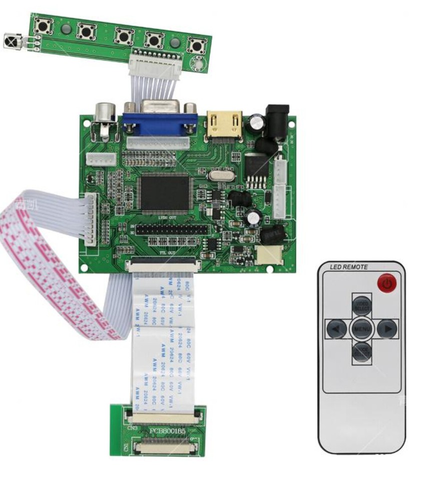 5 in HD display LCD screen AT050TN43 universal driver board HDMI VGA AV ...