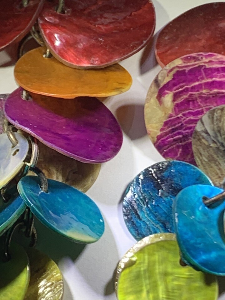 Faux Ablone Color Assorted Disc Chandlier Hook Earrings | eBay