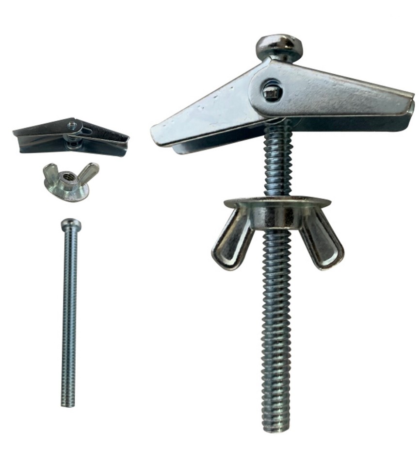 Toggle Bolts with Screws Zinc Plated Steel Screw Nut with Wings Hanging ...
