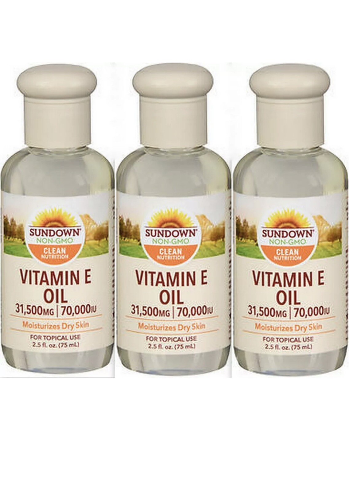 Naturals Vitamin E Oil 70000 iu 2.5oz (x3 Bottles) Skin Lotion Body ...