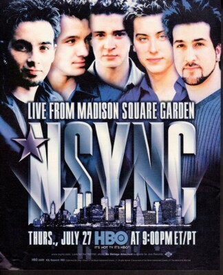 Vintage print ad advertisement HBO NSYNC Live Madison Square Garden ...