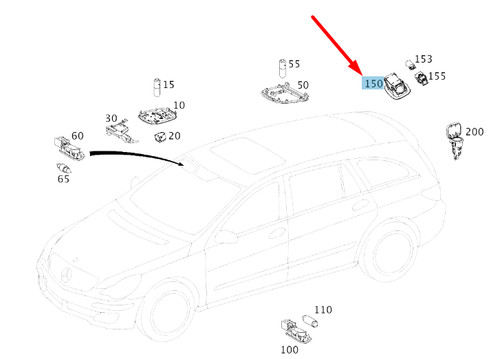 MERCEDES-BENZ R W251 LUGGAGE COMPARTMENT INDICATOR LAMP A2168200201 | eBay