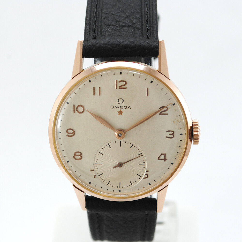 OMEGA 2271 RARE GILT STAR DIAL. CALIBER 30T2PC 18K PINK GOLD 35 MM. | eBay