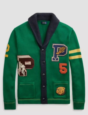 Ralph Lauren Polo Varsity Patchwork Sportsman Aztec Cardigan P Wing ...