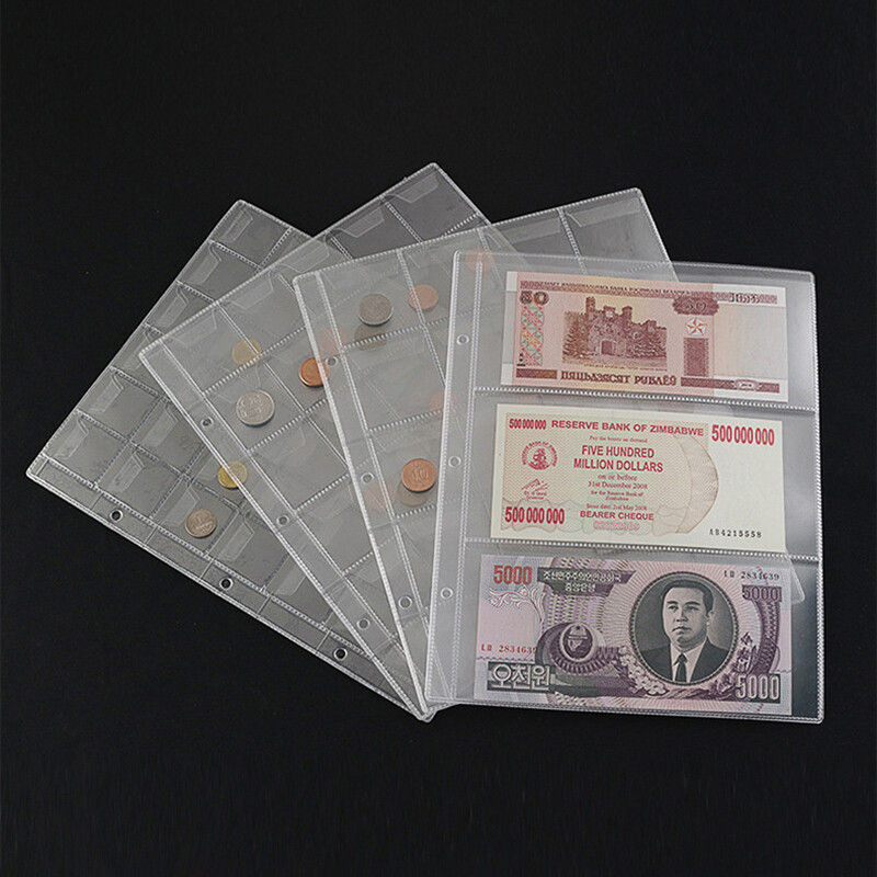 1PC Pages 3 Paper Money Album Currency Banknote Collection Book Storage ...