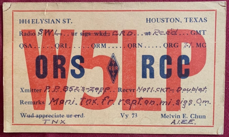 Eleven 1931 QSL Ham Shortwave Radio Cards Texas -Dallas & Houston ...