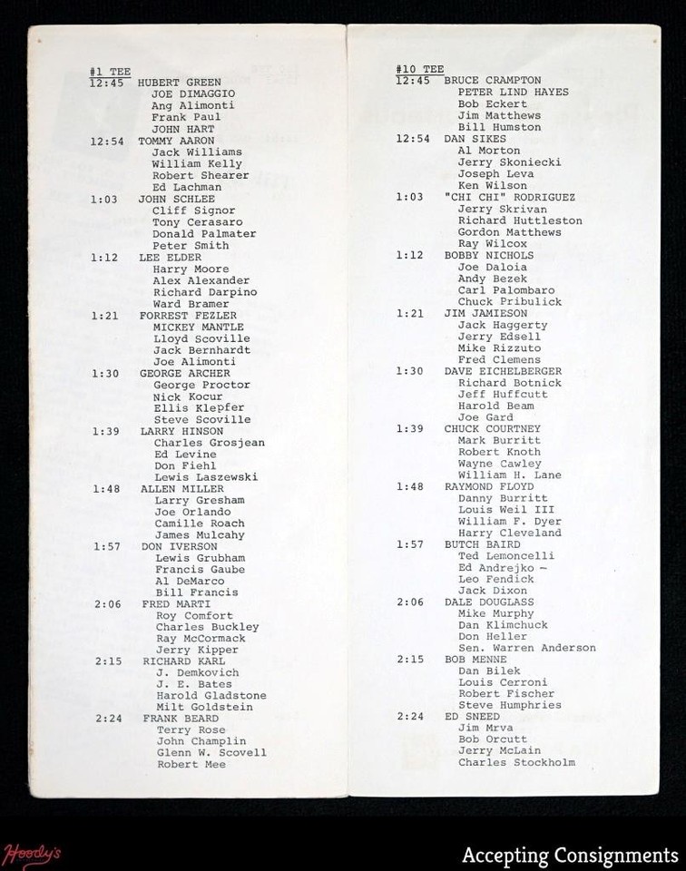 Joe DiMaggio, Mickey Mantle 1974 Pro Am Multi Signed Pairings Flyer AUTO JSA LOA | eBay