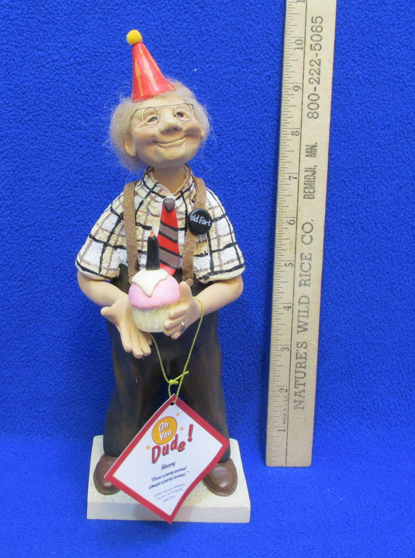 Old Fart Henry Birthday Dude Man Figurine Gift Resin Grandpa Over The ...