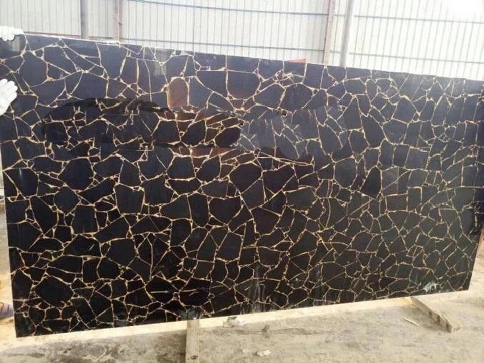 60" x 30" Obsidian Stone Table Top - Modern Rectangular Centerpiece | eBay
