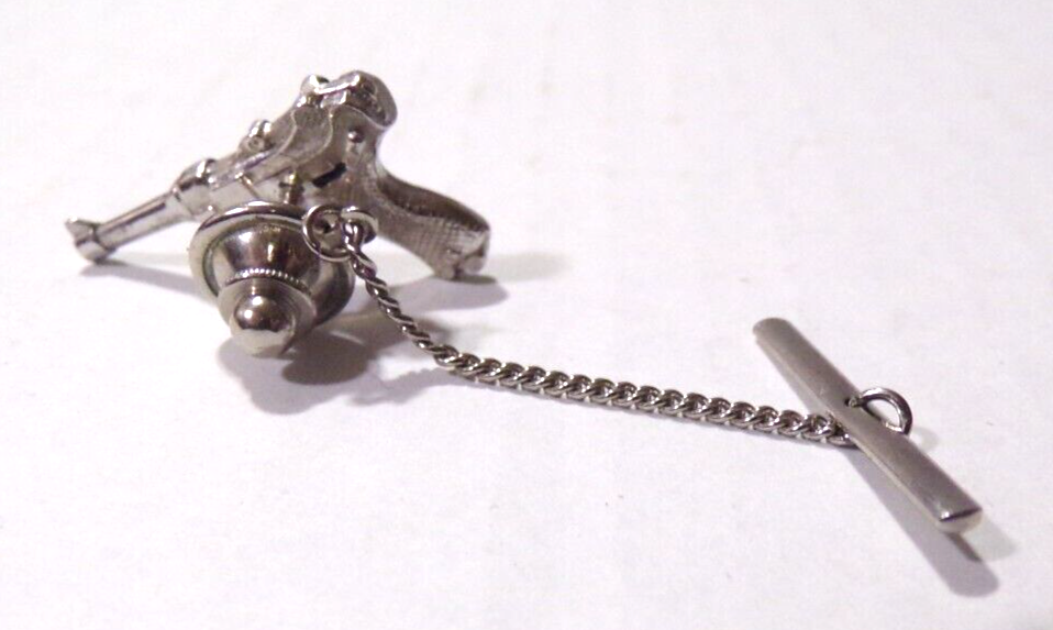 Vintage German Luger Pistol Tie Tack Silver Tone Metal Handgun Pin Gun ...