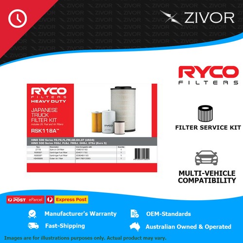 New RYCO 4WD Filter Service Kit For HINO 500, RANGER GH 1728 7.7L J08E ...
