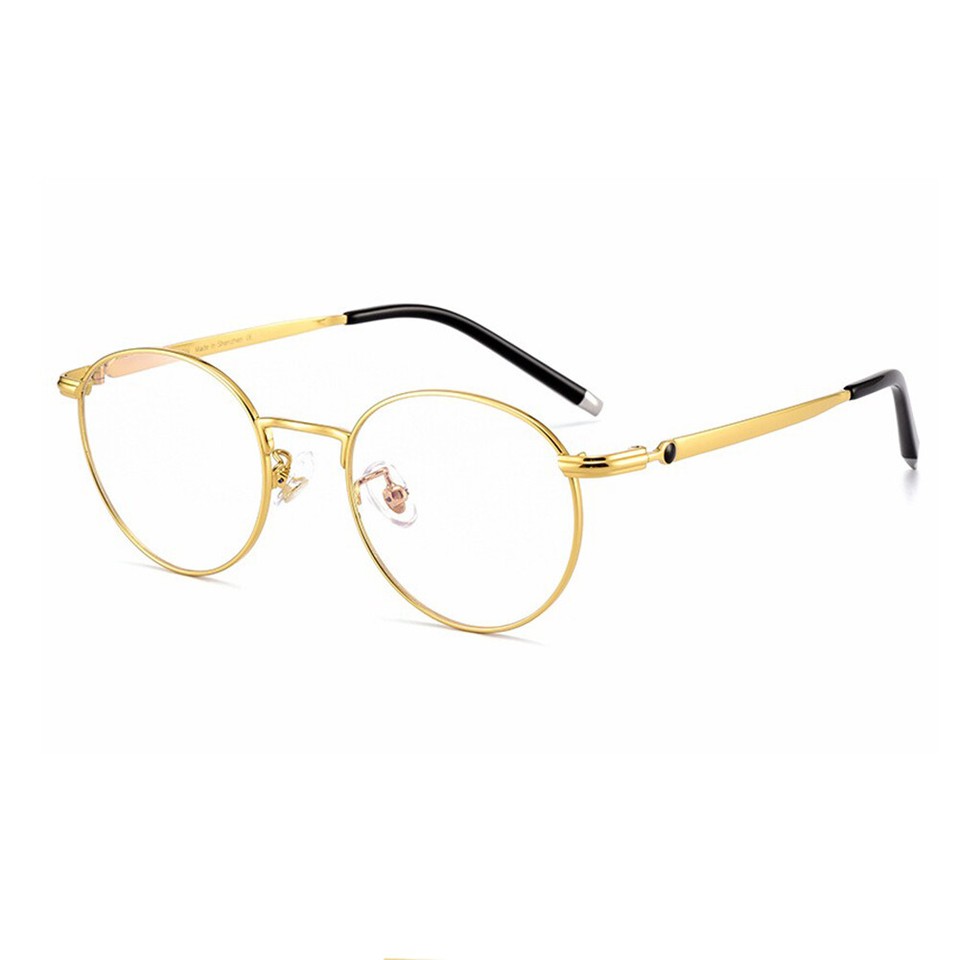 Unisex Classical Vintage Round Eyeglasses Frame Full Rim Metal Light ...