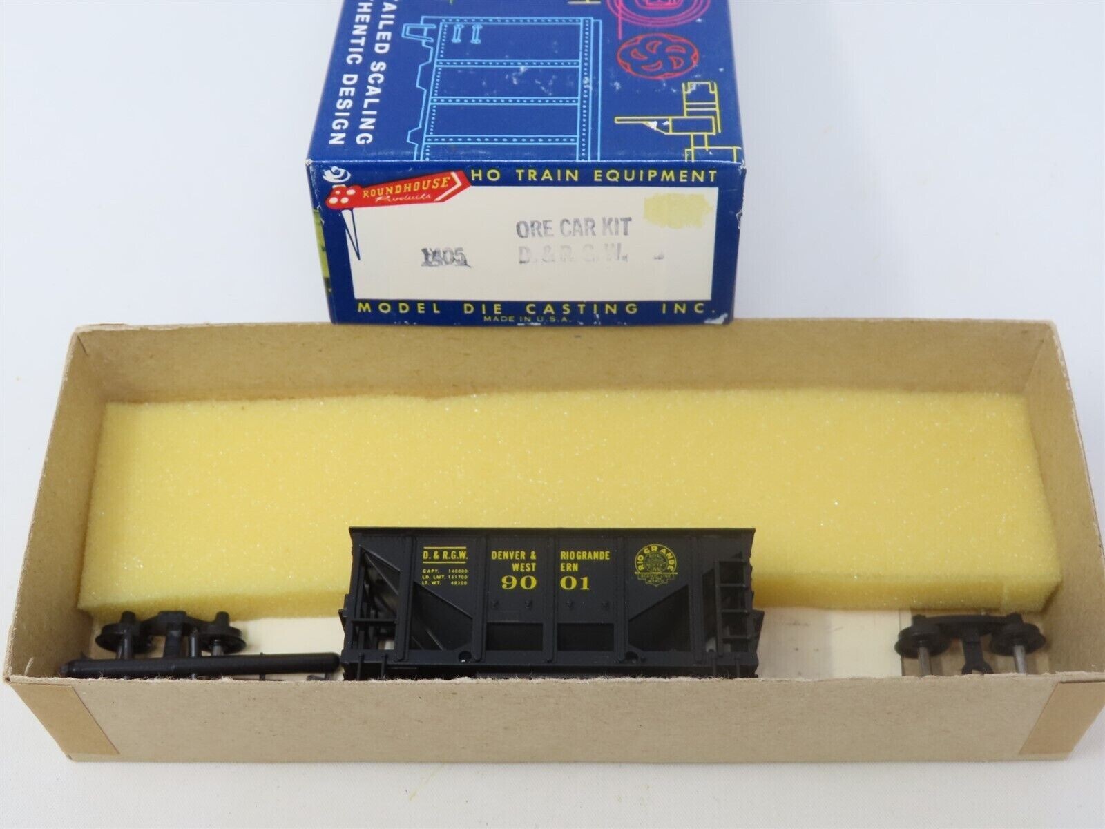 D&RGW Denver & Rio Grande Western HO Scale Roundhouse Kit 1405 Ore Car ...