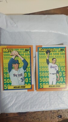 baseball cards Nolan Ryan Mets/Rangers 2 Topps cards number 2 and 5 you ...