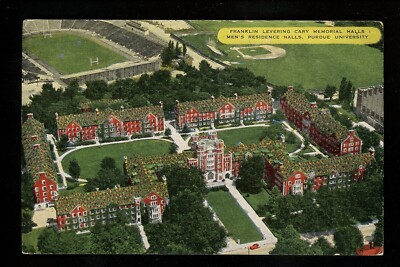 Sports Stadium linen postcard Purdue University Lafayette IN football ...