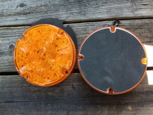 7" Round Amber 47-LED Tail Light Assembly | 2pc | School Bus Transit ...