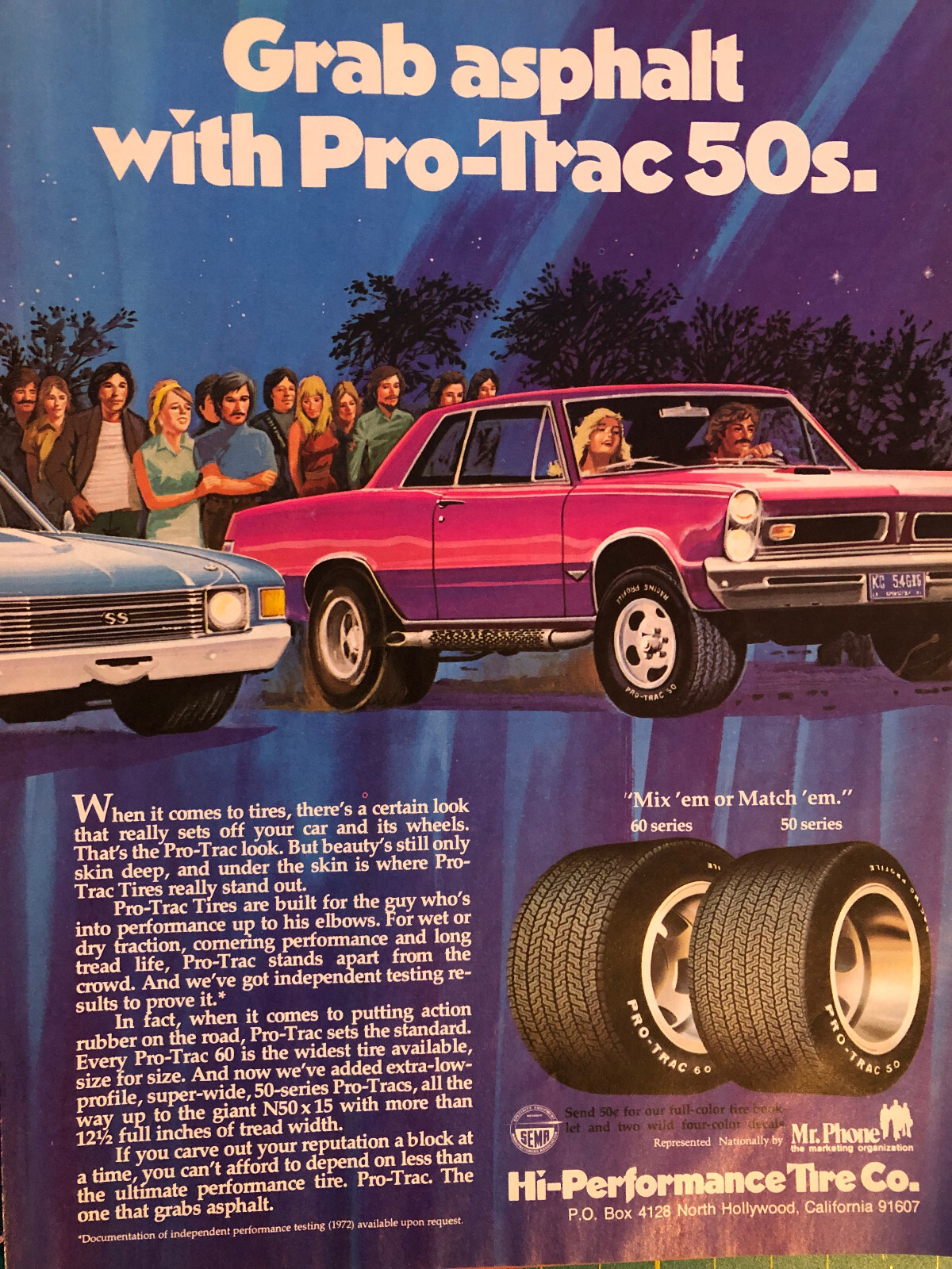 Vintage 1973 Pro Trac tires Chevelle GTO original color ad A040 | eBay