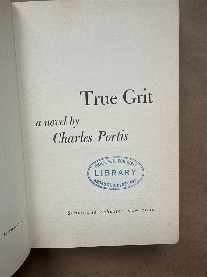 TRUE GRIT CHARLES PORTIS 1ST ED., 1ST PRINT HCDJ 1968 EX-LIB | eBay
