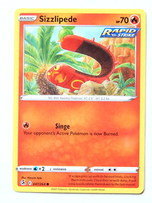 Sizzlipede 047/264 Pokemon Card Fusion Strike 2021 Fire Common | eBay