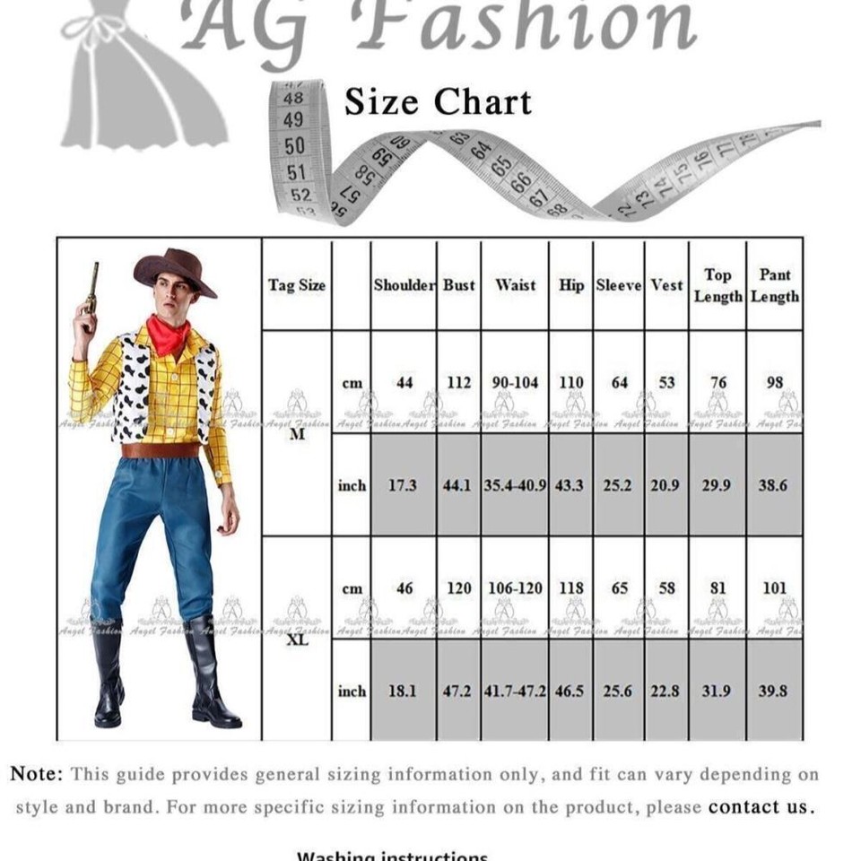 UK Toy Story Woody Halloween Cosplay Costume Cloth For Adult Men's ...