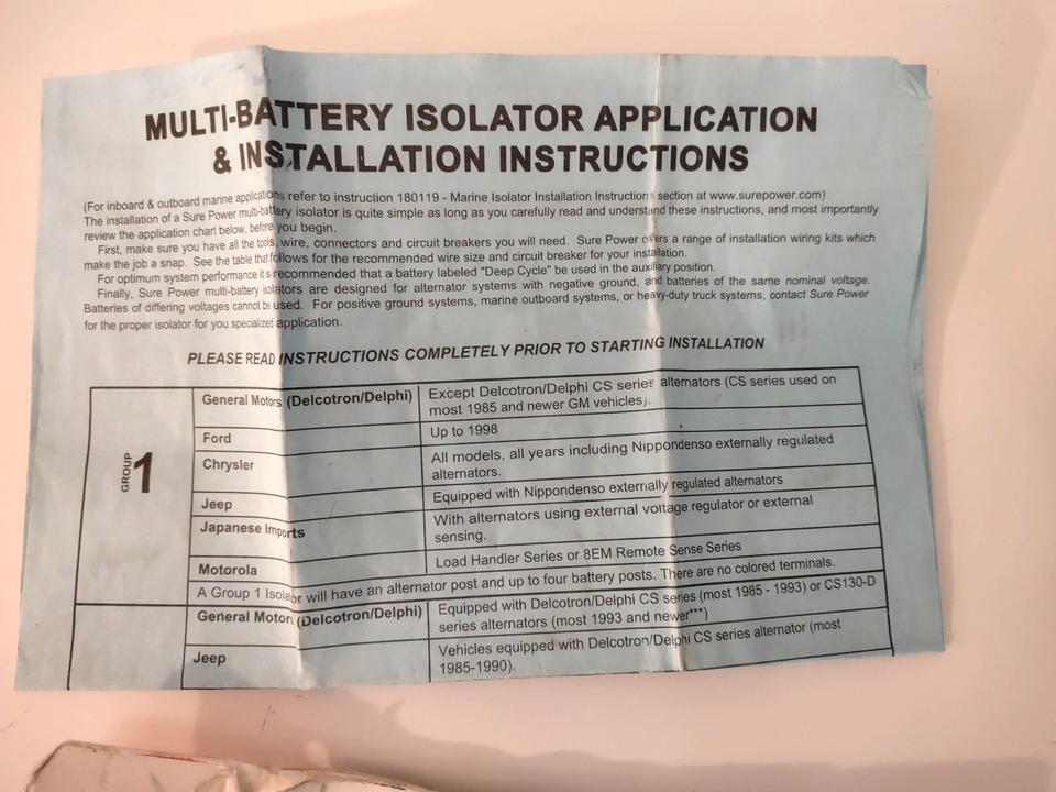 Sure Power Industries 70 Amp Multi Battery Isolator Model 703 D USA 3 ...