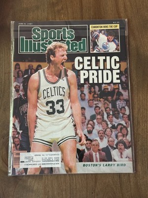 1987 Sports Illustrated BOSTON CELTICS Larry Bird Edmonton Oilers WIn ...