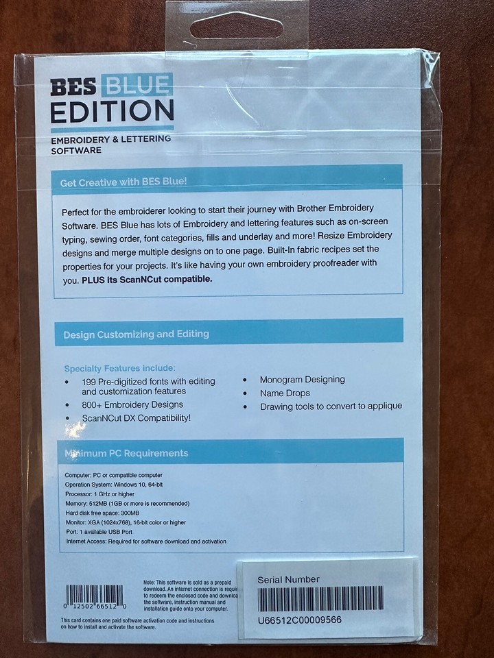 Brother BES Blue Edition Embroidery & Lettering Software | eBay