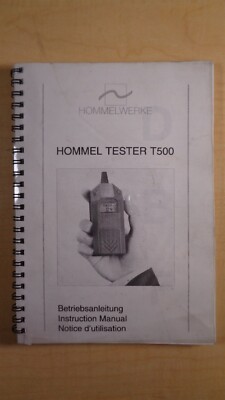 Manuals & Books - Tester Instruction Manual