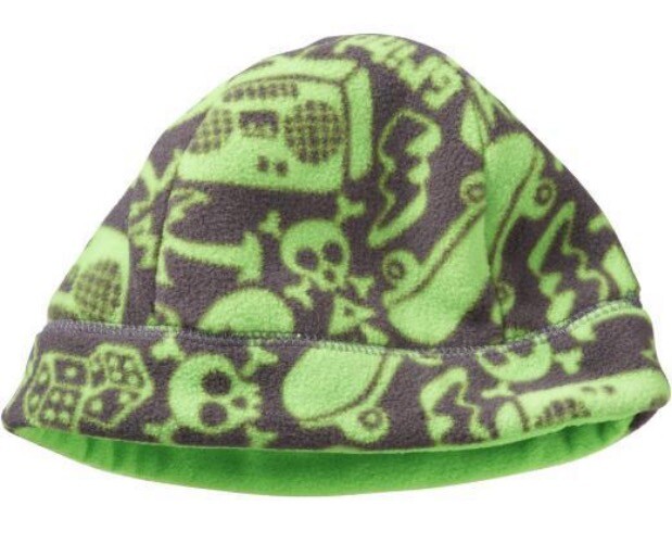 GAP Boy's Skull & Skateboarding Lime Green & Gray Fleece Skull Cap ...