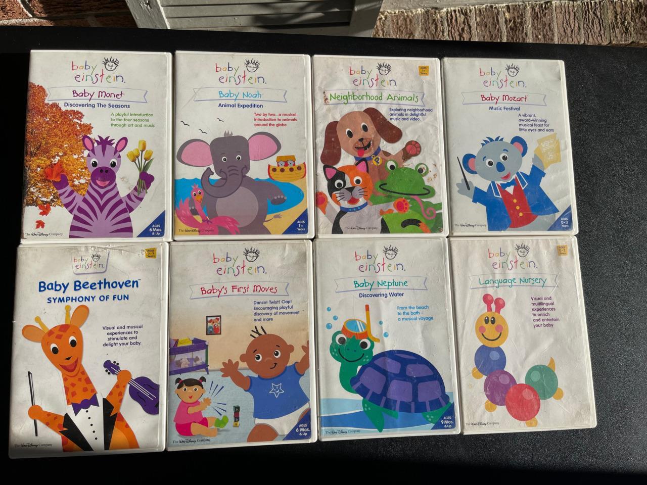 LOT OF 8 WLAT DISNEY DVD'S IN THE BABY EINSTEIN CHILDRENS DVD MOVIES ...