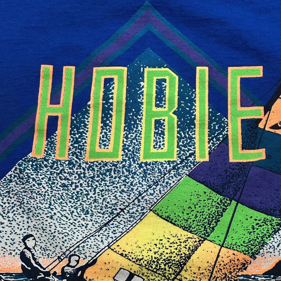 Vintage Hobie Shirt Mens Large Blue Sailboat Graphic Skate Surf Wear ...