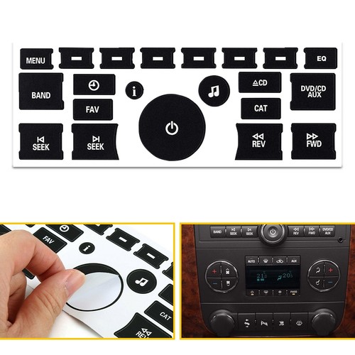 Black Vinyl AC Dash Button Repair Kit Decal Stickers Replacement for ...