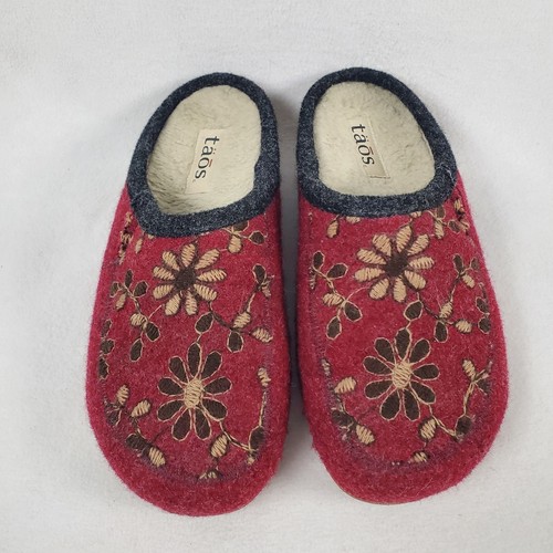 Taos Women’s 39 Woolderness Floral Wool Slip on Clogs Slippers Lined ...
