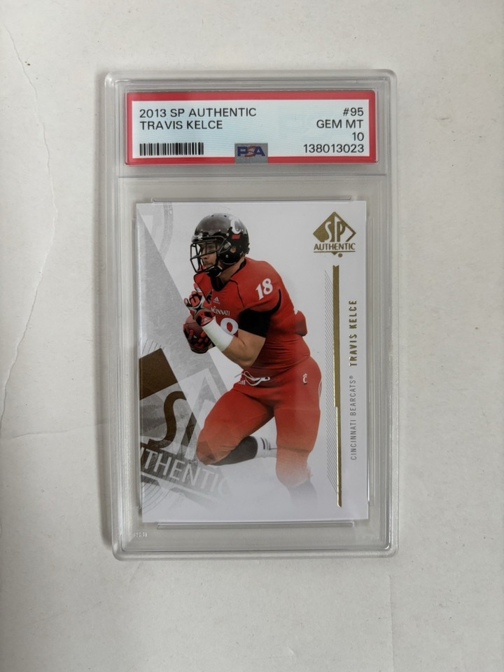 2013 Upper Deck Football SP Authentic Travis Kelce Rookie PSA 10 Chiefs ...