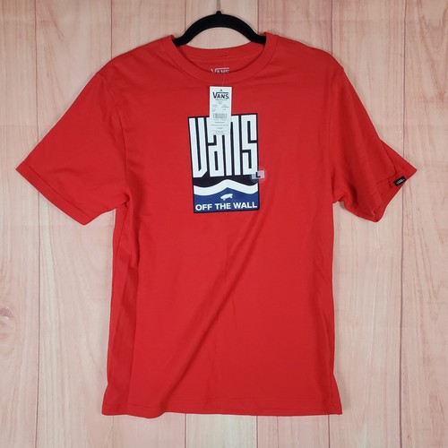 Vans Off The Wall Maze T Shirt Boys Large (12-14) Red Graphic Print ...
