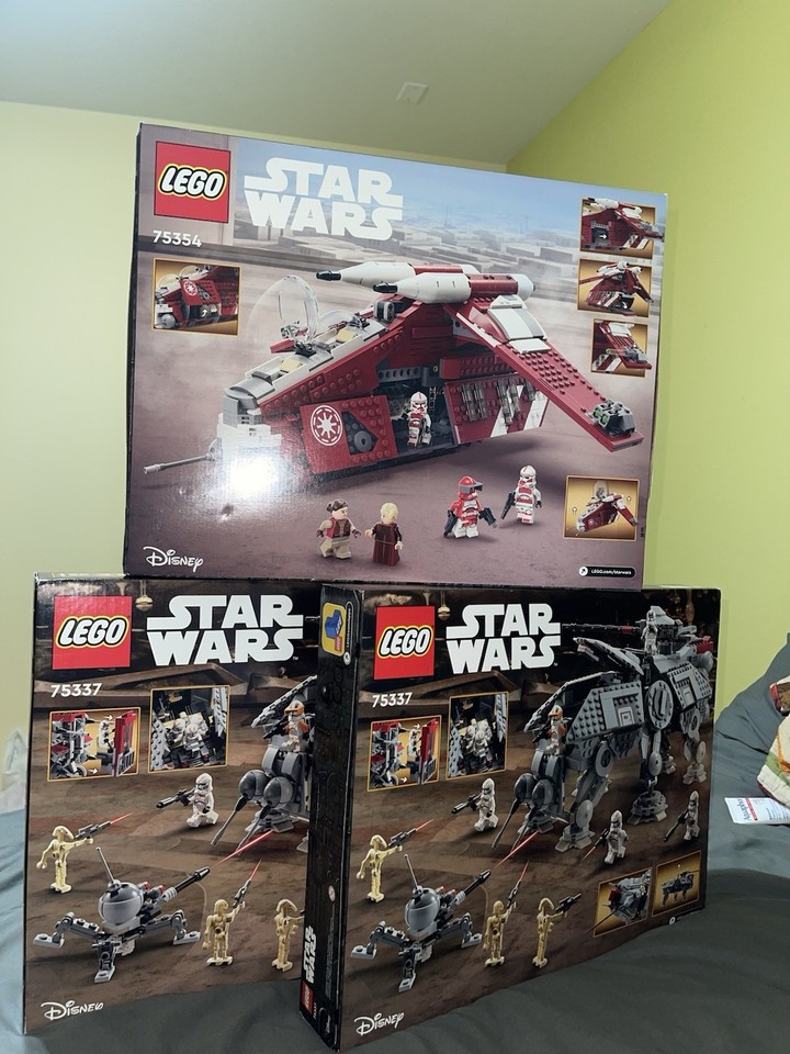 LEGO Star Wars AT-TE Walker (75337)/Coruscant Guard Gunship (75354) Lot ...