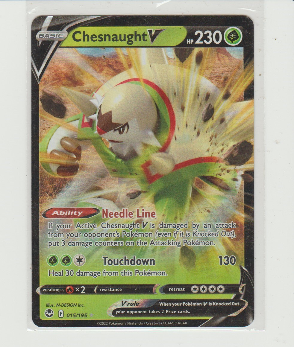 Chesnaught V Ultra Rare Holo Pokemon Card Silver Tempest 015/195 | eBay
