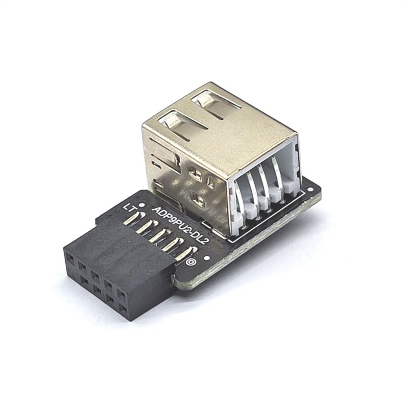 9Pin to 2 Ports USB2.0 USB A 9 Pin Female Adapter Motherboard Converter ...