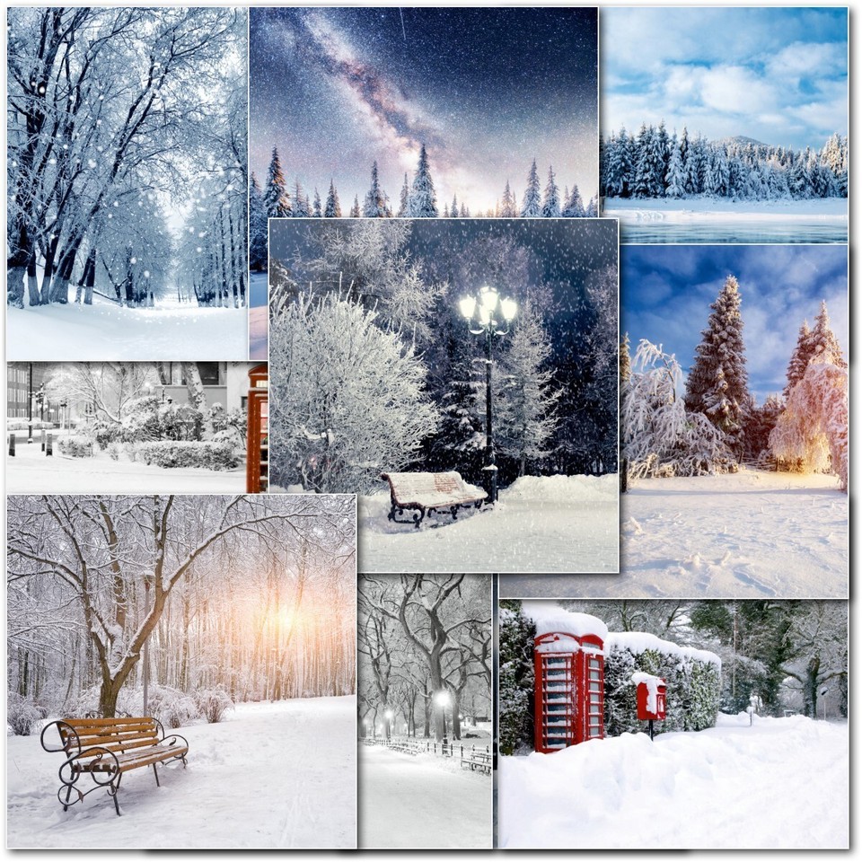 Doodlecards Pack of 10 Square Christmas Cards Snow Scenes | eBay UK