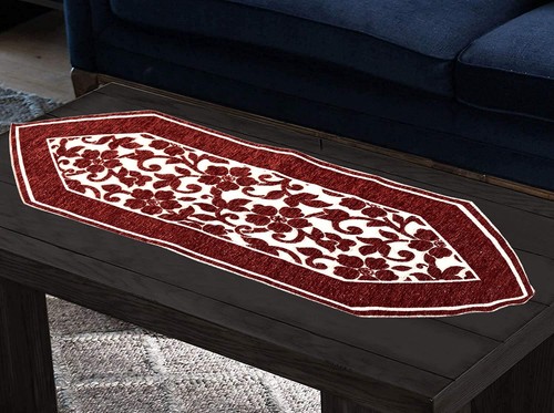 Velvet Floral Design Dining Table Runner Maroon | eBay