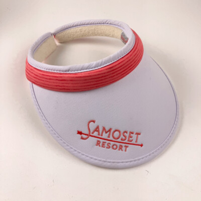 Samoset Resort Rockland Maine Golf Tennis Visor white pink Kate Lord | eBay