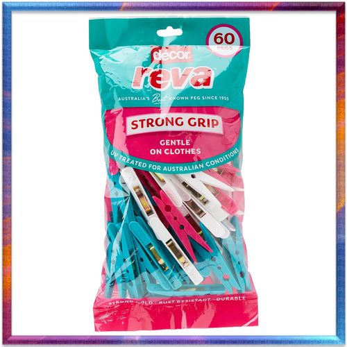 Decor Reva Assorted Clothes Pegs, 60 Piece | eBay