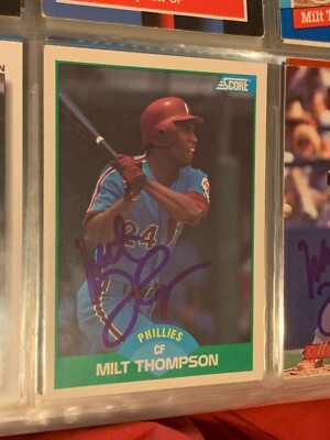MILT THOMPSON AUTOGRAPHED SIGNED 1989 SCORE CARD PHILLIES COA | eBay