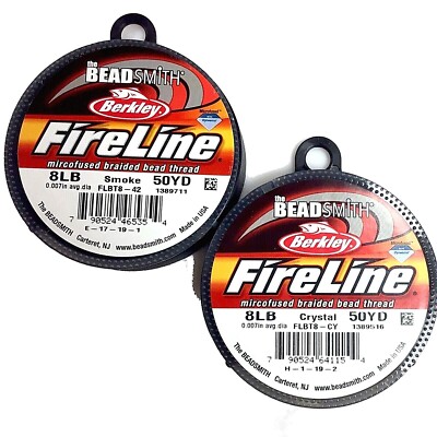 FireLine Beading Thread 8LB Crystal Smoke Black Beadsmith 15YD 50 125 ...