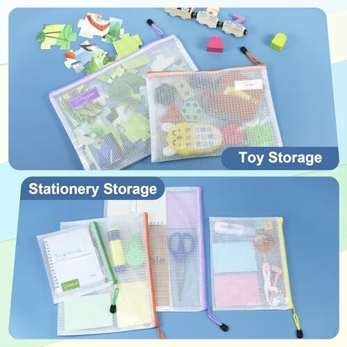 18pcs Mesh Zipper Pouch Bags, Plastic Zipper Pouches, 8 Sizes Zipper ...