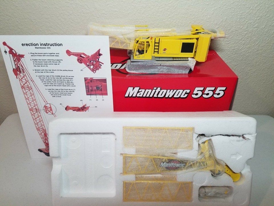 Manitowoc 555 Boom Crawler Crane - Yellow - CCM 1:50 Scale Diecast ...